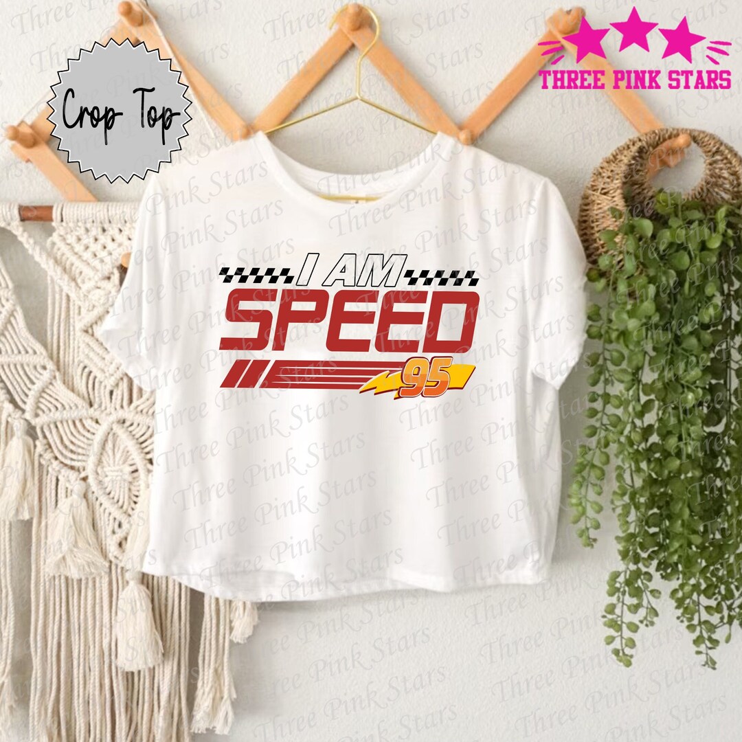 Lightning Mcqueen Cars Race Crop Top, Cars Running Crop Tee, Springtime ...
