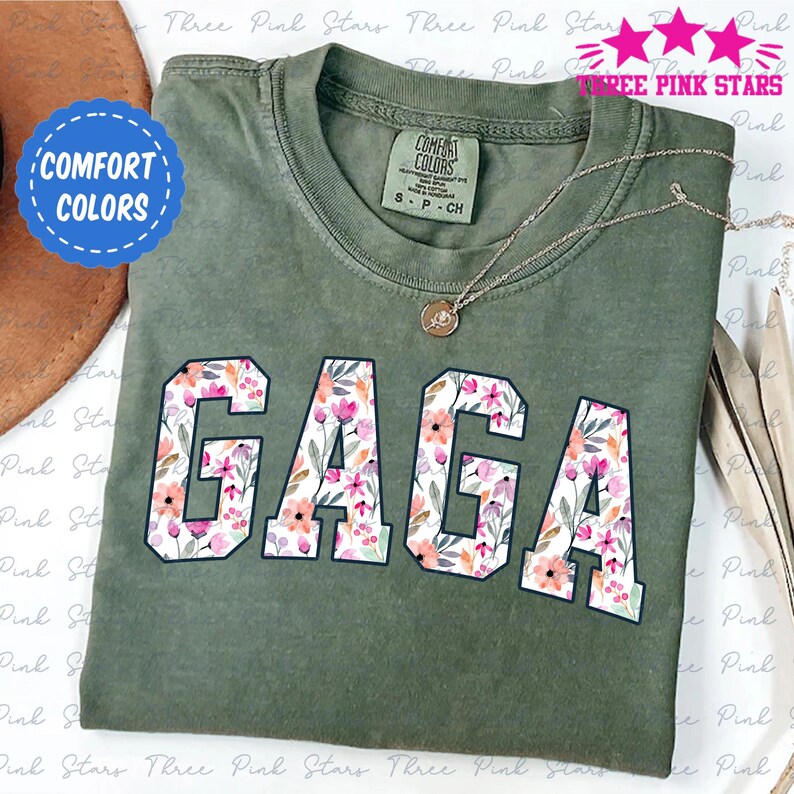 Gaga Comfort Colors Shirt, Floral Gaga Shirt, Gift for Gaga E6188 - Etsy