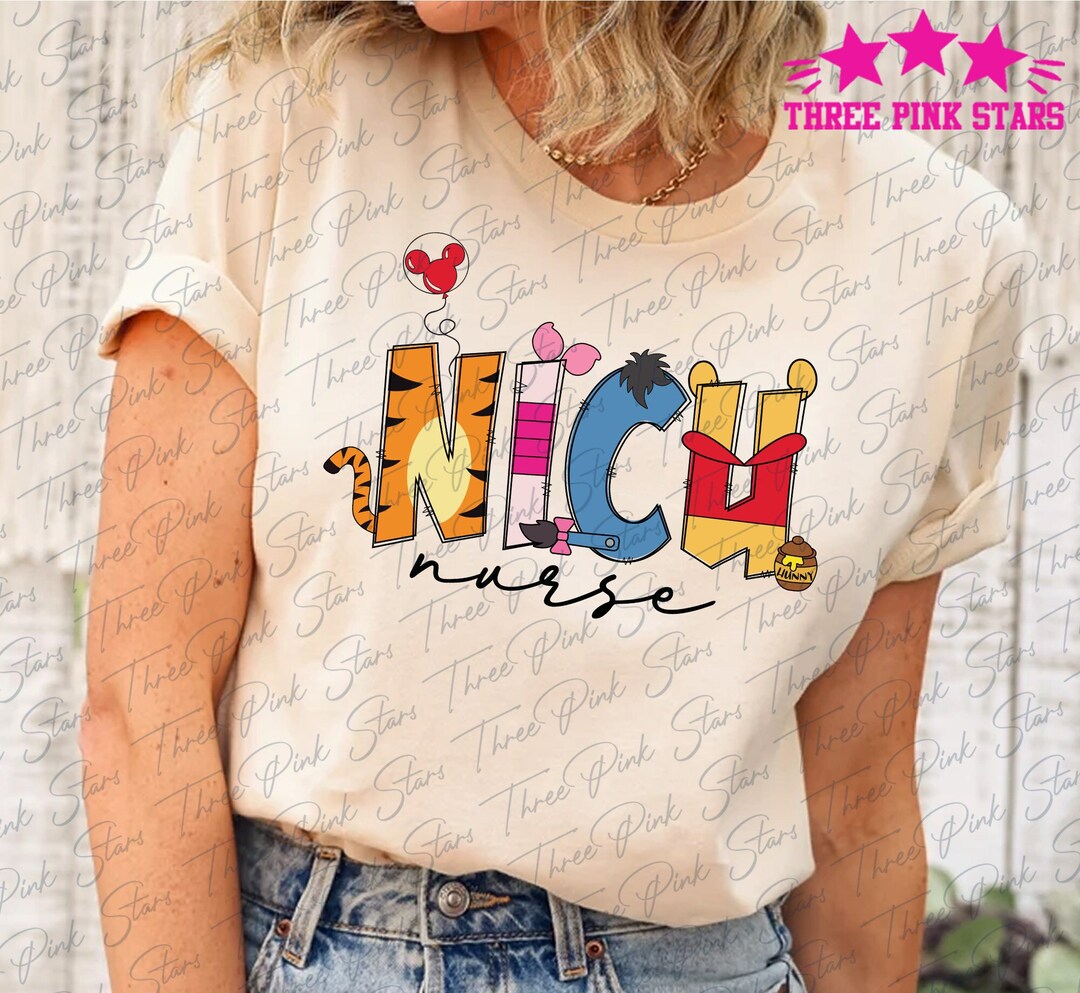 NICU Nurse Winnie the Pooh Shirt, Baby Nursery Shirt, Neonatal ICU ...