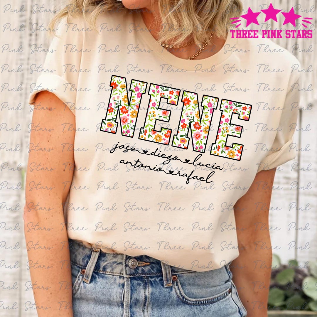 Personalized Nene Shirt, Floral Nene Shirt, Nene Shirt With Grandkids ...