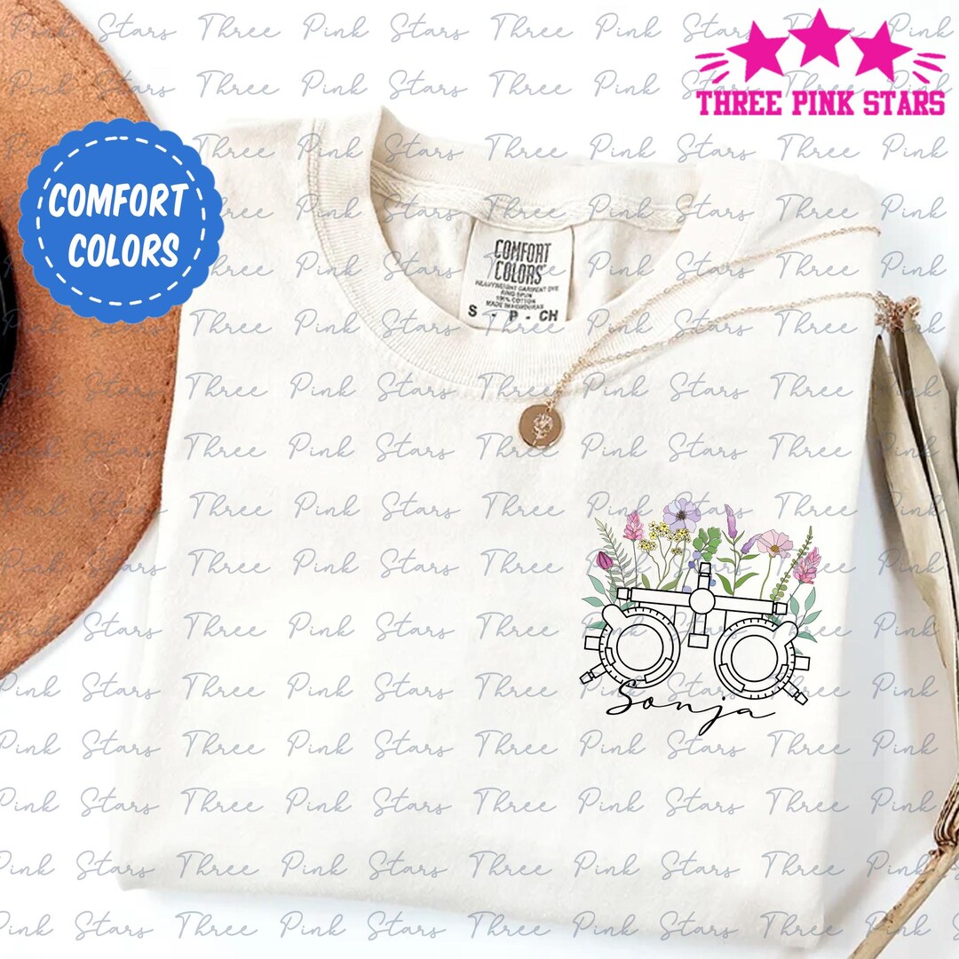 Personalized Optometry Comfort Colors Shirt, Floral Ophthalmologist ...