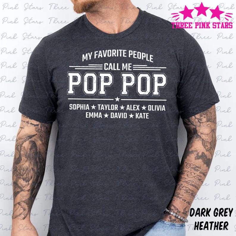 Personalized Pop Pop Shirt, Custom Pop Pop With Kids Names Shirt, My ...
