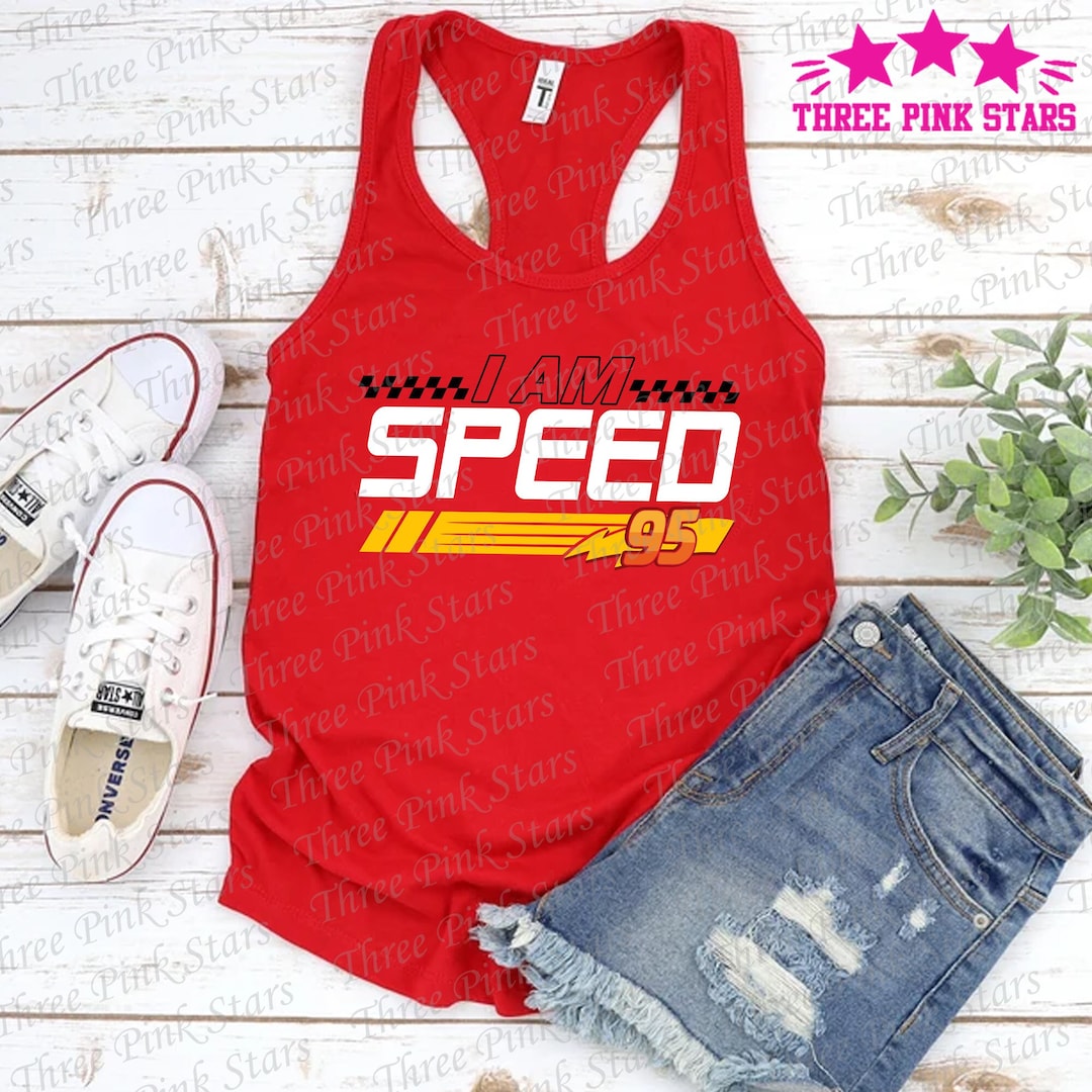 Lightning Mcqueen Cars Race Tank Top, Car Running Tank Top, Springtime ...
