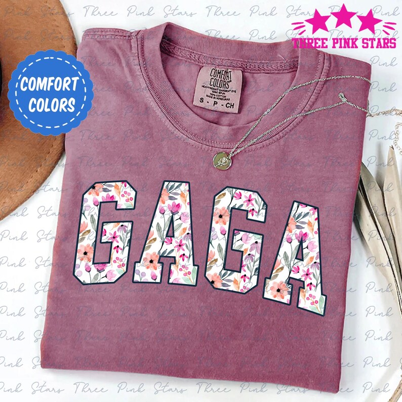 Gaga Comfort Colors Shirt, Floral Gaga Shirt, Gift for Gaga E6188 - Etsy