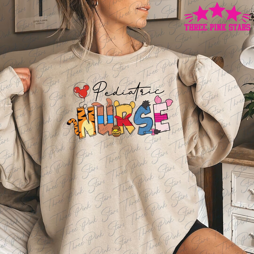 Pediatric Nurse Winnie the Pooh Sweatshirt, Pediatric Nurse Gift, Peds ...