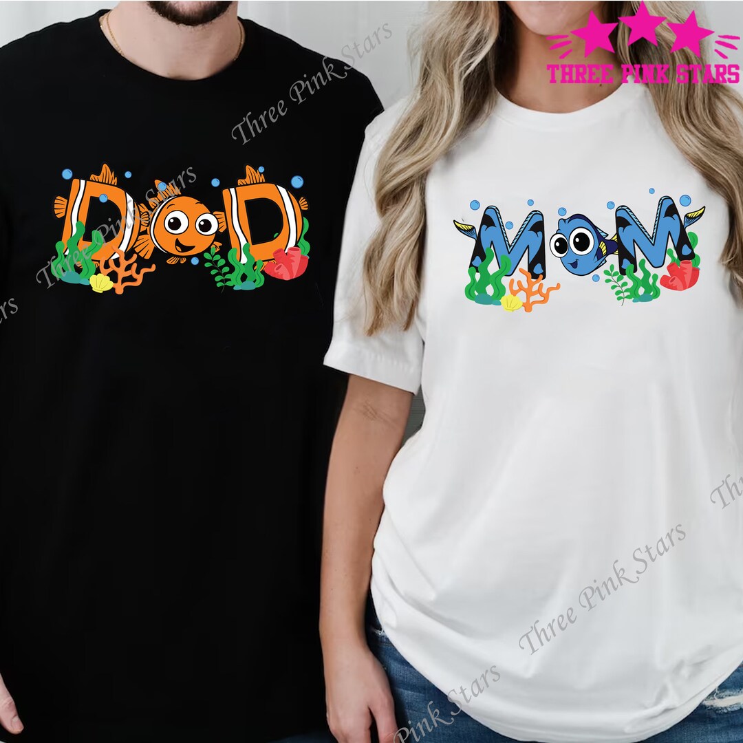 Finding Nemo Mom and Dad Shirt, Finding Nemo Family Birthday Shirt ...