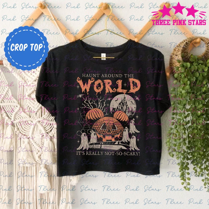 Vintage Halloween Haunt Around the World Crop Top, Magic Epcot ...