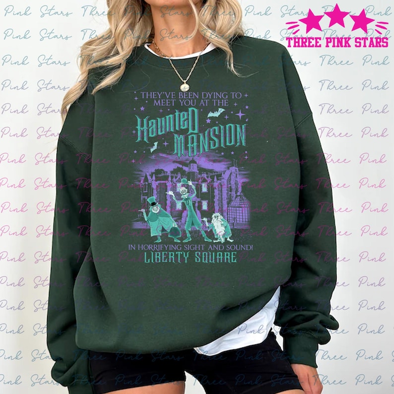 Vintage Haunted Mansion Liberty Square Sweatshirt, Hitchhiking Ghosts ...