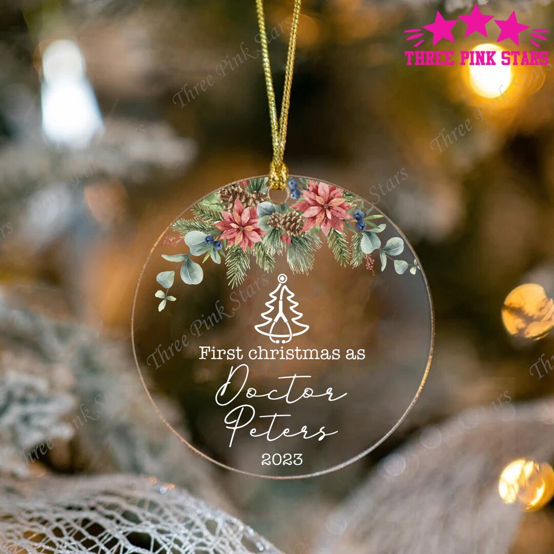 Personalized Doctor Christmas Acrylic Ornament, New Doctoral Graduate ...
