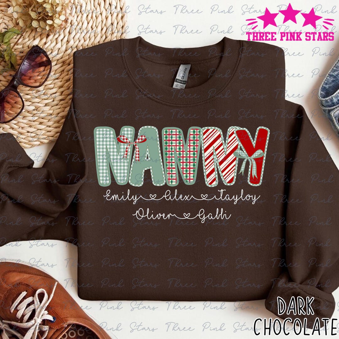 Personalized Nanny Sweatshirt, Merry Christmas Nanny Sweatshirt, Custom ...