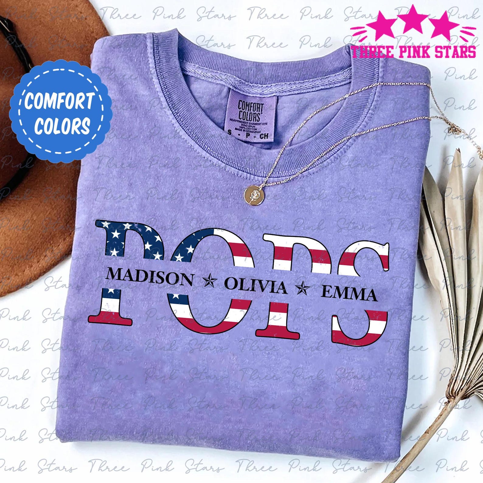 Personalized Pops Flag Comfort Colors Shirt, American Flag US Pops ...