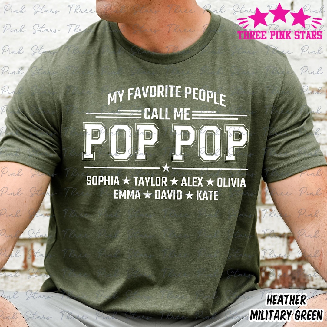 Personalized Pop Pop Shirt, Custom Pop Pop With Kids Names Shirt, My ...