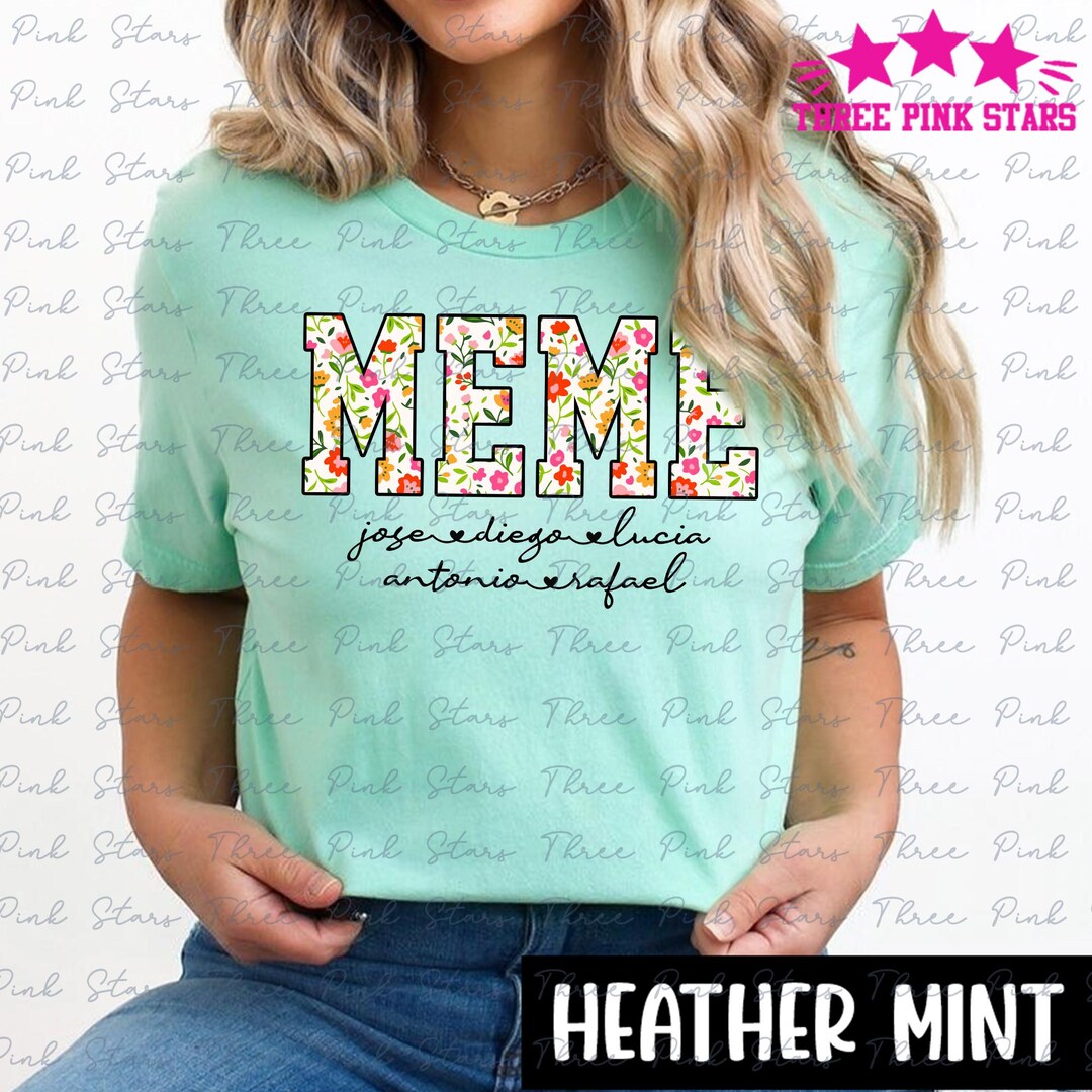 Personalized Meme Shirt, Floral Meme Shirt, Meme Shirt With Grandkids ...