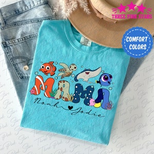 Personalized Finding Nemo Mama Comfort Colors Shirt, Name Kids Shirt ...