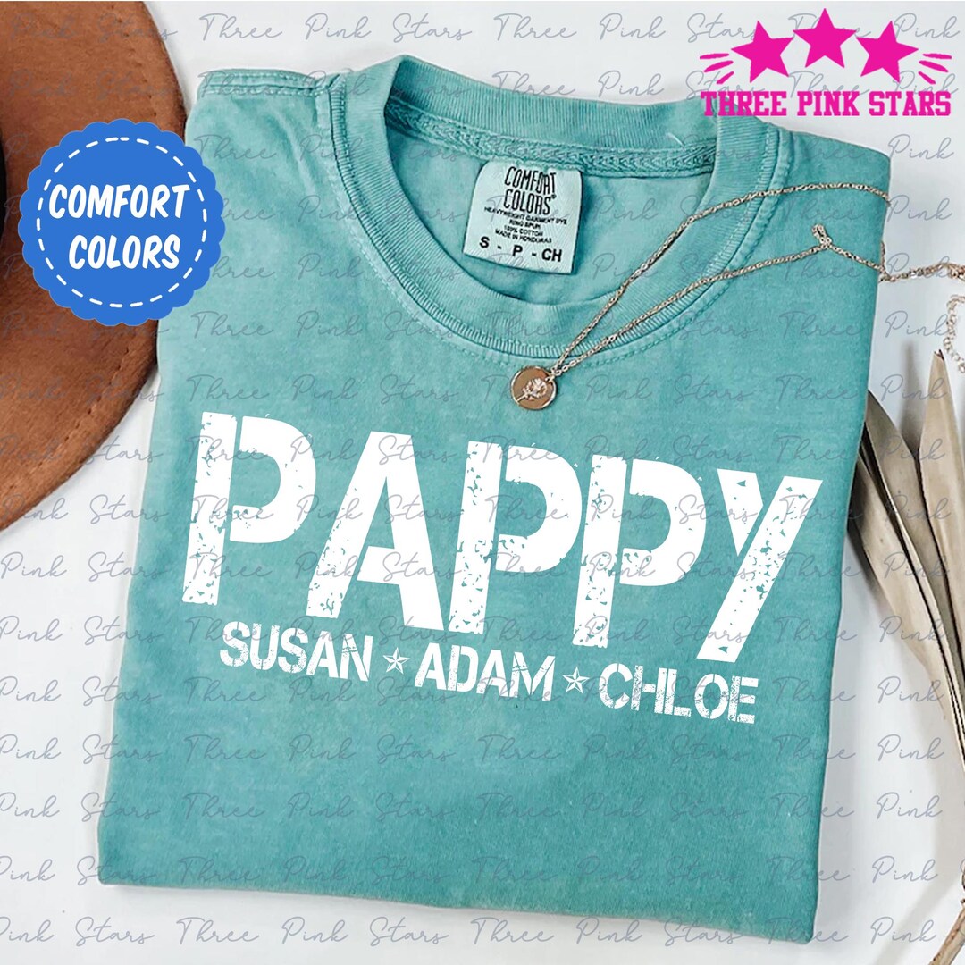 Personalized Pappy Comfort Colors Shirt, Custom Pappy Shirt With ...