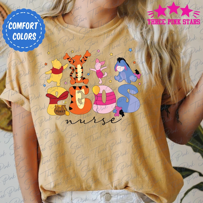 Winnie the Pooh Pediatric Emergency Nurse Comfort Colors Shirt, PEDS ER ...
