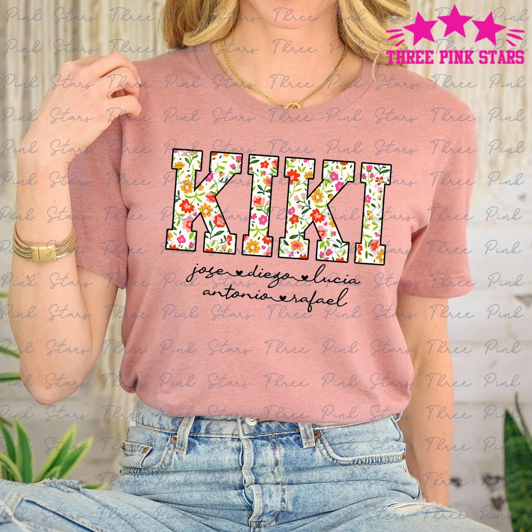 Personalized Kiki Shirt, Floral Kiki Shirt, Kiki Shirt With Grandkids ...