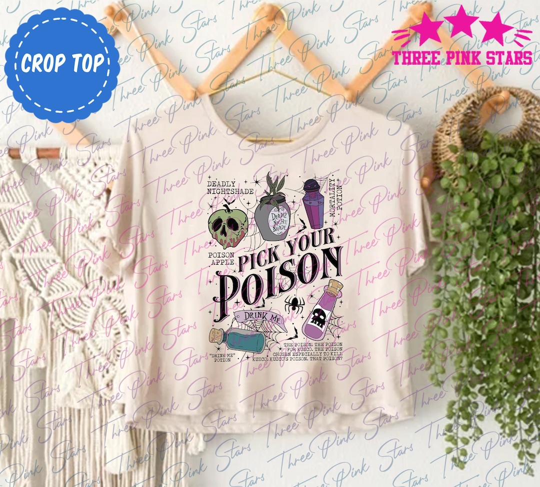 Retro Pick Your Poison Crop Top, Villains Halloween Crop Tee E5467 - Etsy