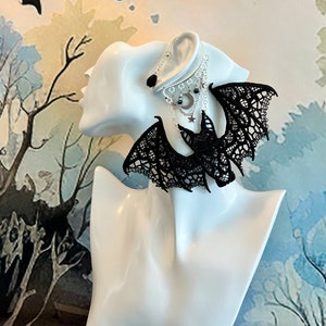 Black Lace Bat Wing Ear Cuff: Gothic Vampire Jewelry - Etsy