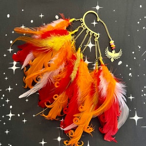 Phoenix Flame Feather Ear Cuff Wrap, Phoenix Cosplay, Halloween, Fire ...