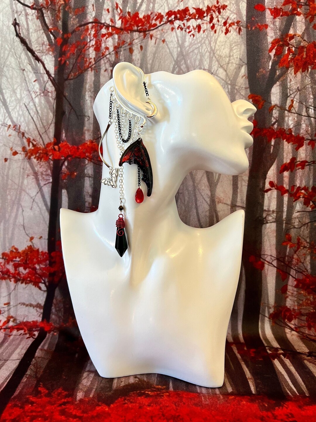 Vampire Bat Wing Ear Cuff: Gothic Halloween Cosplay, No Piercing ...