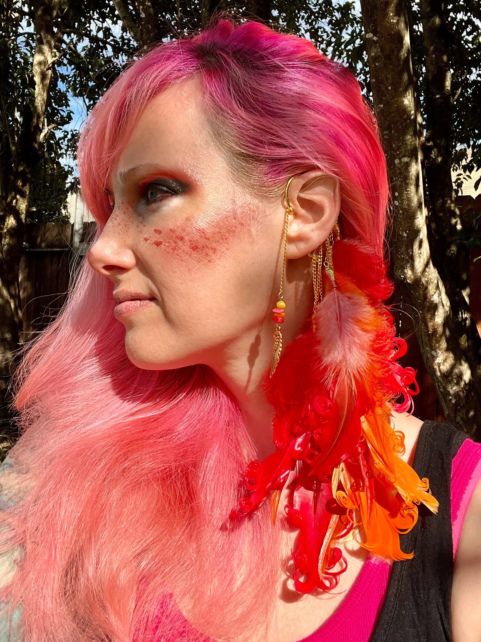 Phoenix Flame Feather Ear Cuff Wrap Phoenix Rising Ear Cuff - Etsy