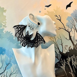 Black Lace Bat Wing Ear Cuff: Gothic Vampire Jewelry - Etsy