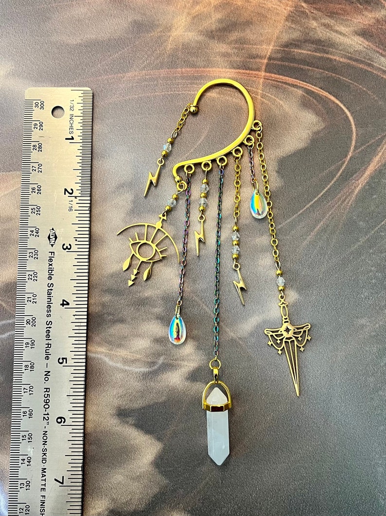 Storm Goddess Ear Cuff, Bullet Quartz Crystal, No Piercing Whimsigoth ...