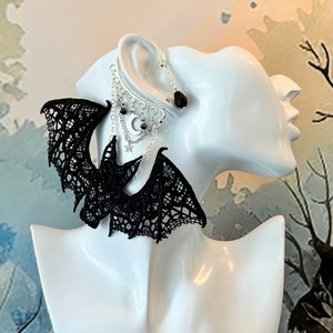 Black Lace Bat Wing Ear Cuff: Gothic Vampire Jewelry - Etsy