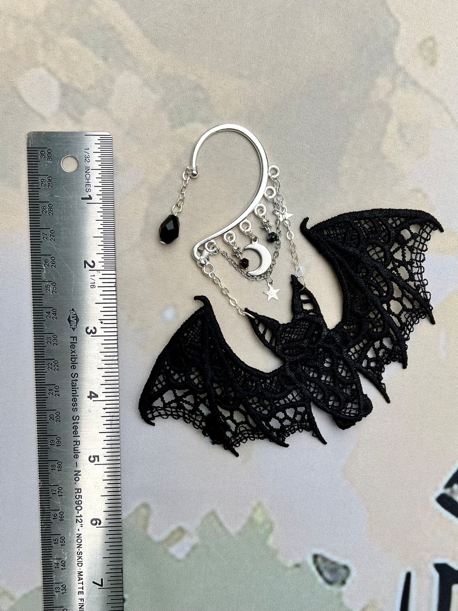 Black Lace Bat Wing Ear Cuff: Gothic Vampire Jewelry - Etsy