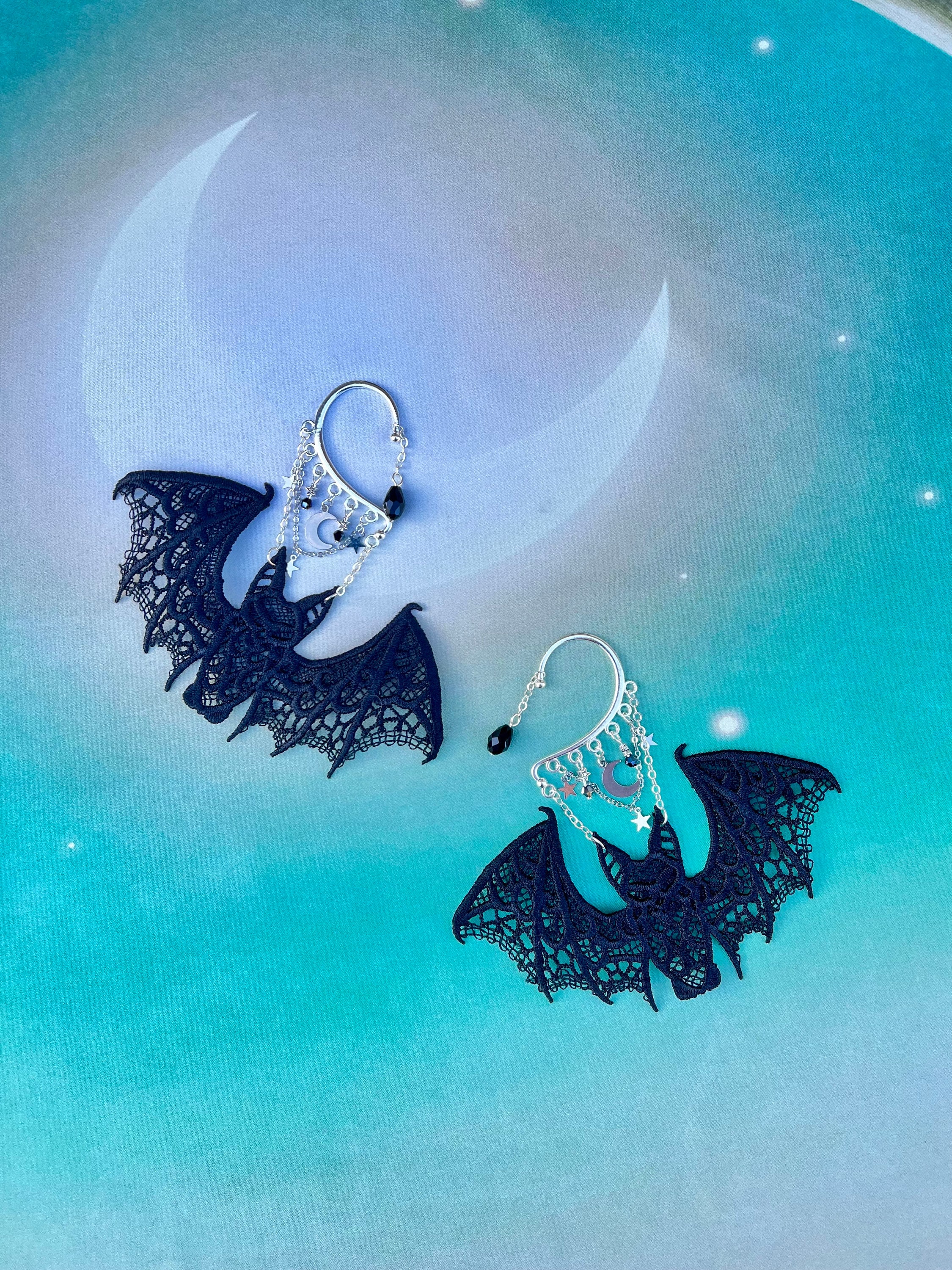 Black Lace Bat Wing Ear Cuff: Gothic Vampire Jewelry - Etsy