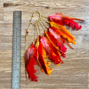 Phoenix Flame Feather Ear Cuff Wrap Phoenix Rising Ear Cuff - Etsy