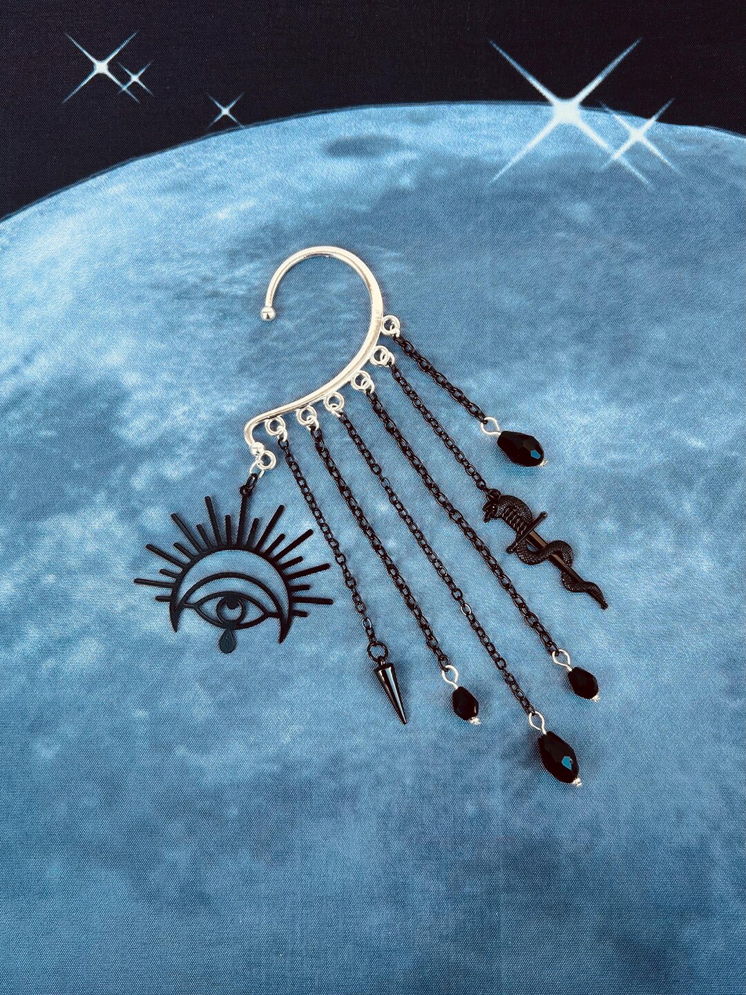 Shadow Worker Ear Cuff Wrap, No Piercing Earring Evil Eye Ear Cuff ...