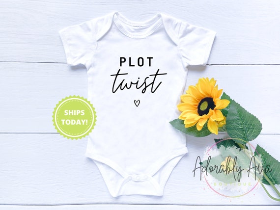 Plot Twist Baby Announcement Onesie Surprise / Newborn Baby | Etsy