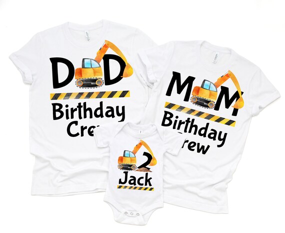 Construction Birthday Family Shirts / Mom and Dad Construction - Etsy