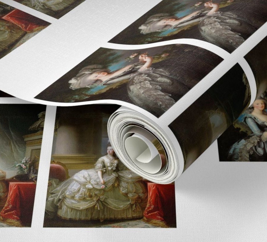 1:12 Marie Antoinette Miniature Wallpaper . Peel and Stick - Etsy