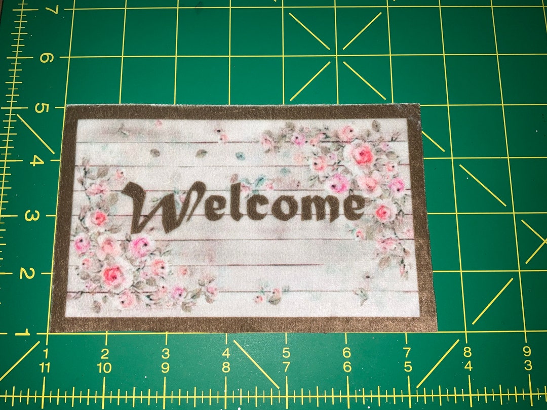 1/6 Scale Shabby French Welcome Mat, Miniature Rug. Ready to Ship. - Etsy