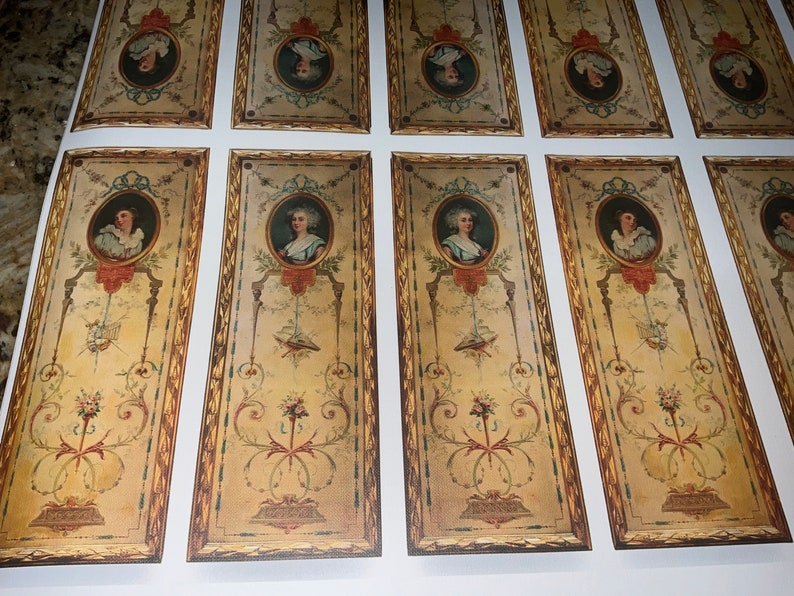 Rococo III Wall Panels Dollhouse Wallpaper. Various Sizes.made to Order ...
