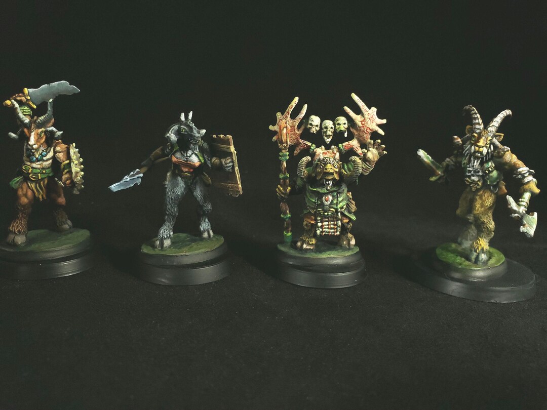Beastman/goatfolk Miniatures (set of 4) - Handpainted, Plastic - D&D ...