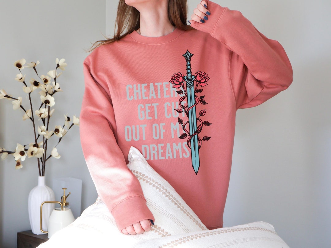 Cheaters Get Cut Out of My Dreams Crewneck, Modern Sword and Roses ...