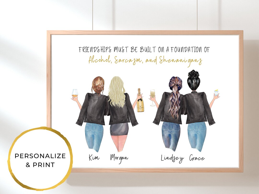 Funny Best Friend Gift, Customized Print Art for Best Friend ...