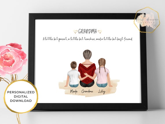Grandma Mothers Day Gift Personalized Gift From Grandkids | Etsy