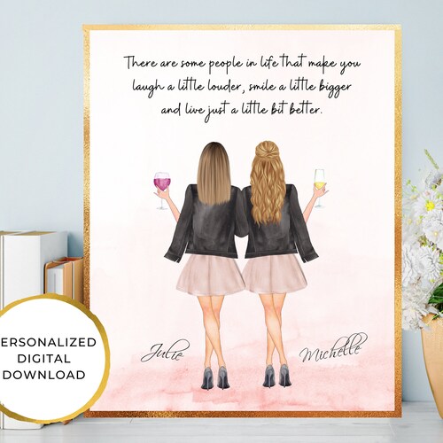 Custom Best Friends Print Personalized Friendship Print Custom - Etsy