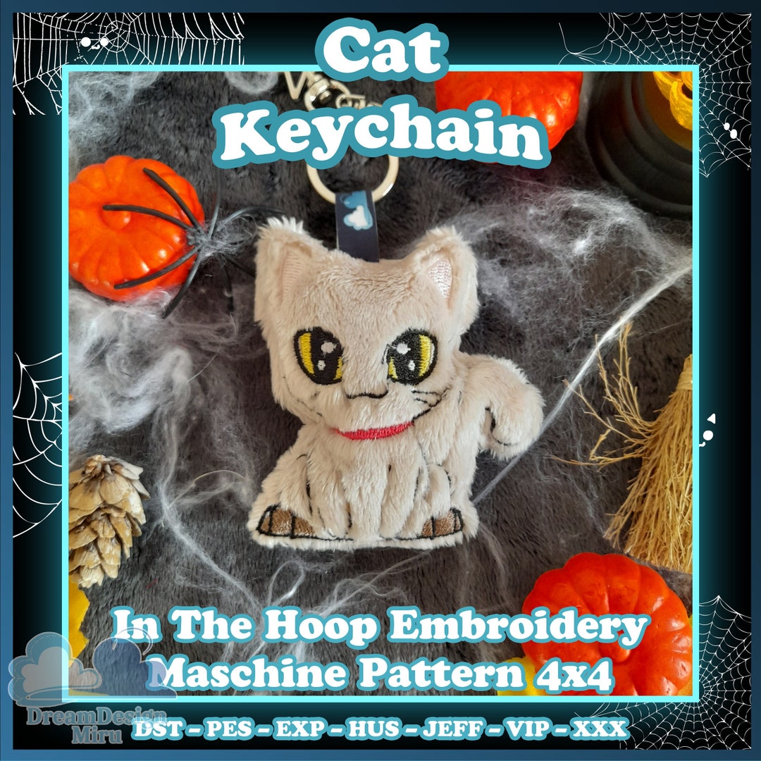 Cat Keychain ITH Plush Pattern - Etsy