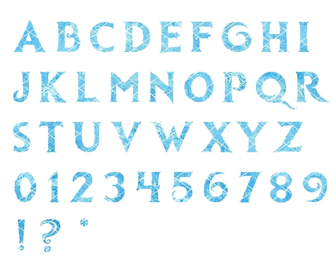 Frozen Princess Letters Numbers Alphabet Font Alpha Pack Clipart Clip ...