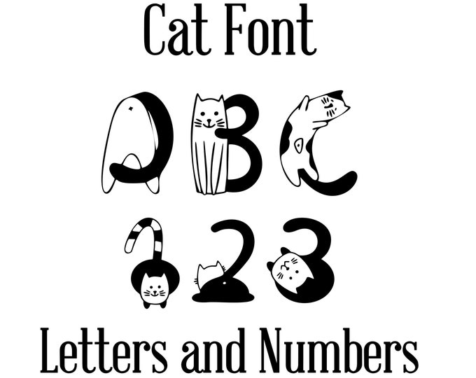 Cat Font SVG, Cat Alphabet SVG, Cat Letters SVG, Cat Numbers, Cat ...