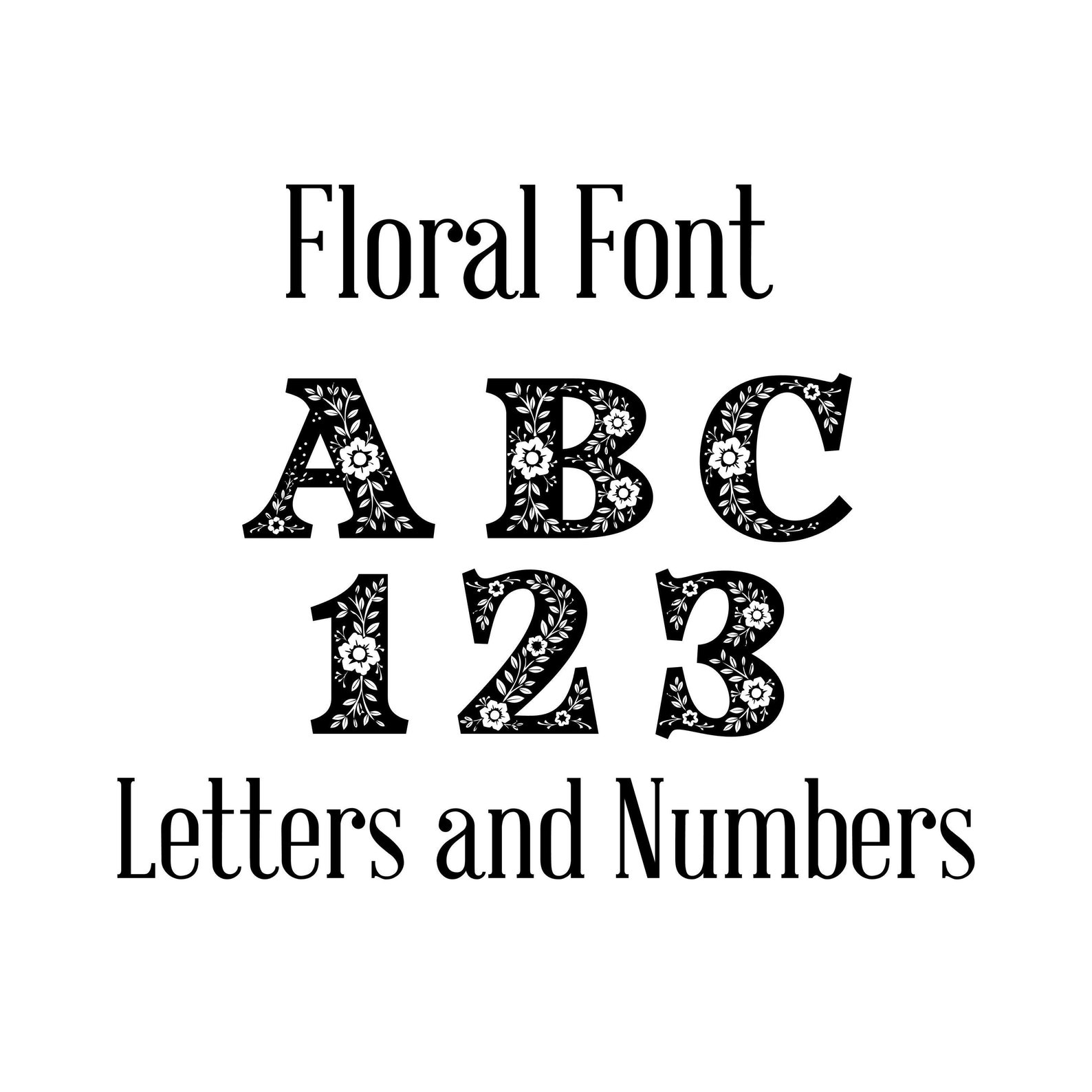Floral Font SVG Floral Alphabet SVG Floral Letters SVG | Etsy