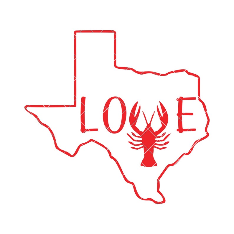 Texas Crawfish SVG Love Texas Crawfish SVG Crawfish SVG - Etsy