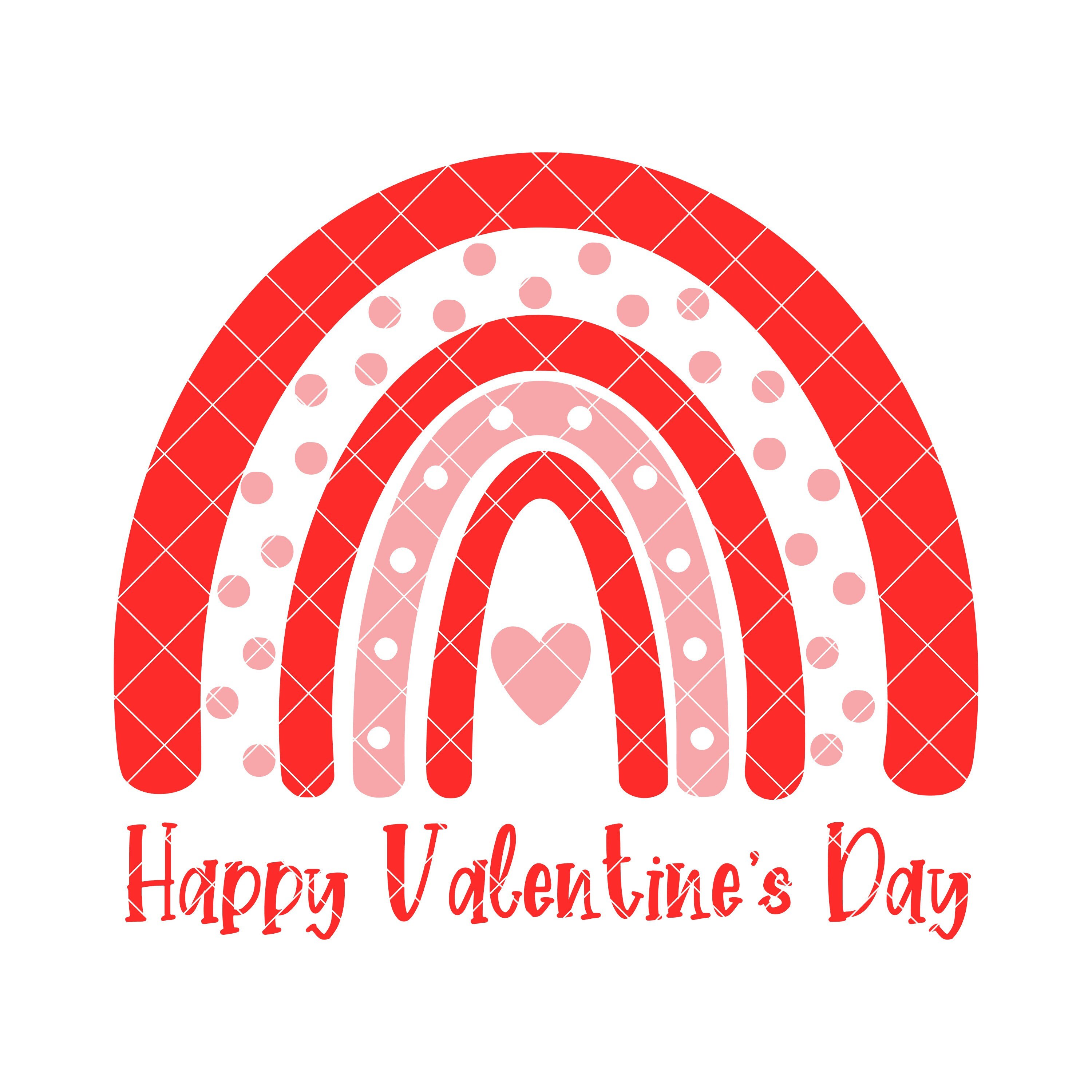 Valentine's Day Rainbow SVG PNG Valentine's Day SVG | Etsy