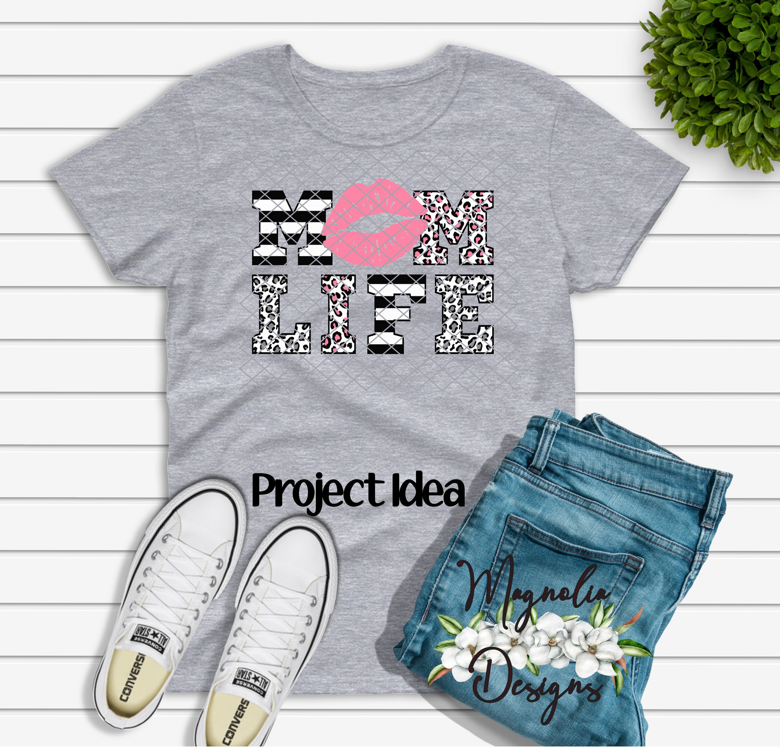 Mom Life Pink Lips Kiss Me Kissing Lips Cheetah Leopard Stripe | Etsy